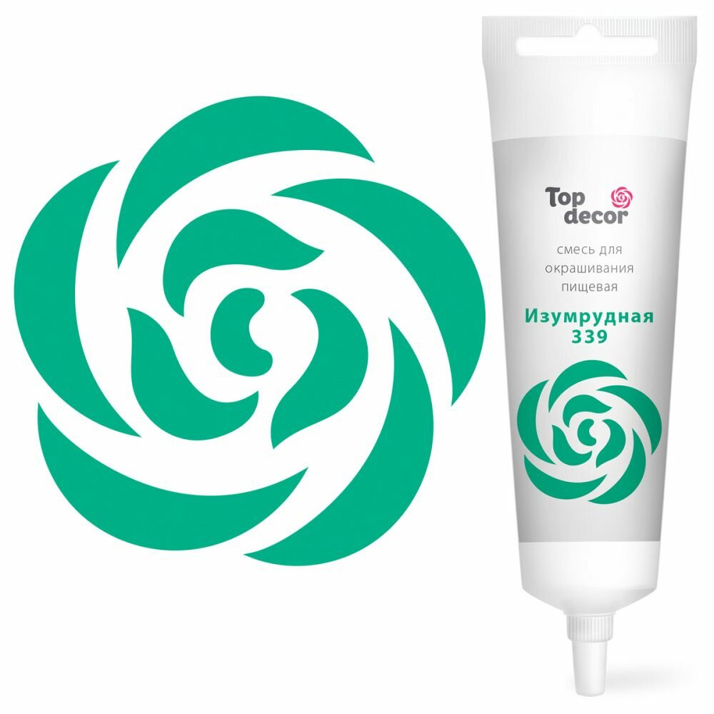 Пищевой краситель Top Decor гелевый "Изумрудный 339", 100 г