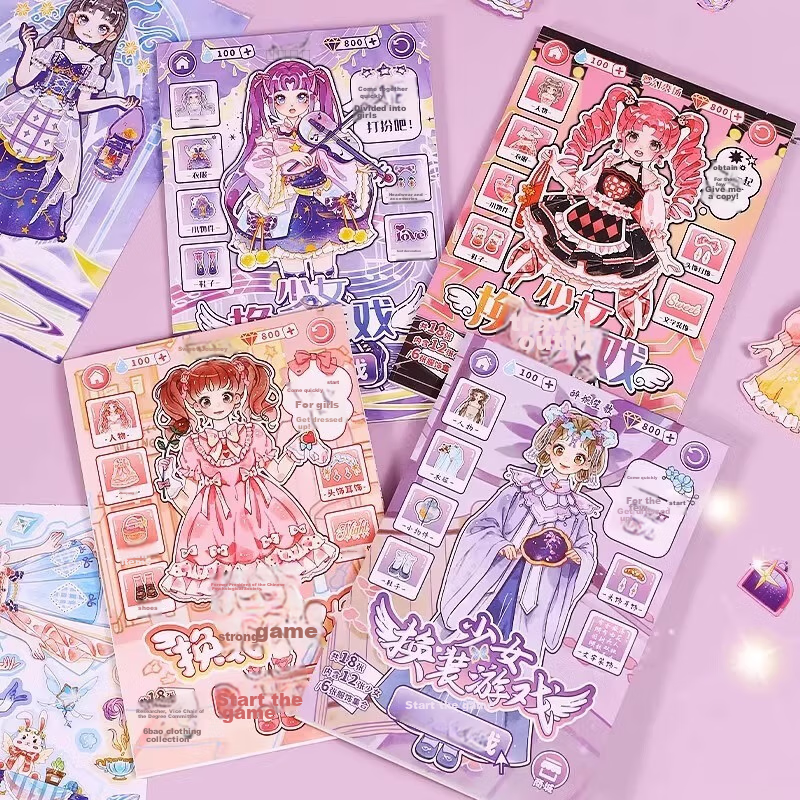 Aijiepu Princess Dress-Up Sticker Book, Girls' Makeup Book, Children's DIY Craft Sticker Toy, Gift for Girls Aged 3-6