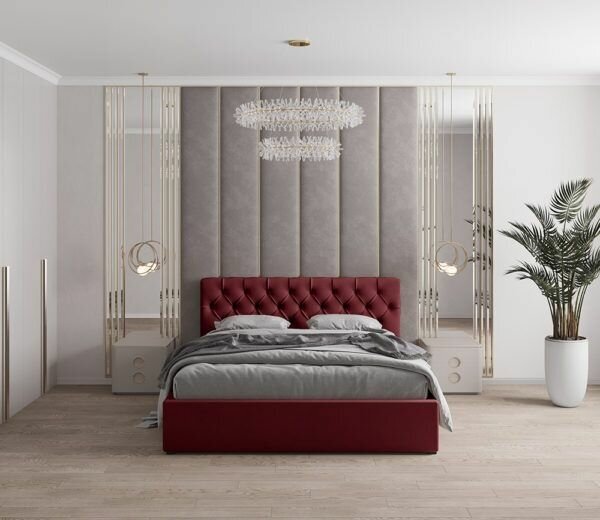 Кровать двуспальная 180х200 с подъемным механизмом, Венеция с мягким изголовьем для дома и спальни, ортопедическое основание, ящик для белья