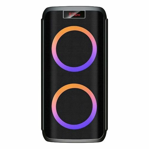 Музыкальный центр Ginzzu GM-202, 100Вт, с караоке, Bluetooth, FM, USB, micro SD, черный,