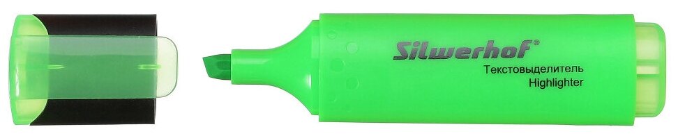Набор из 12 штук Текстовыделитель Silwerhof Blaze 108036-03 скошенный пишущий наконечник 1-5мм зеленый картон