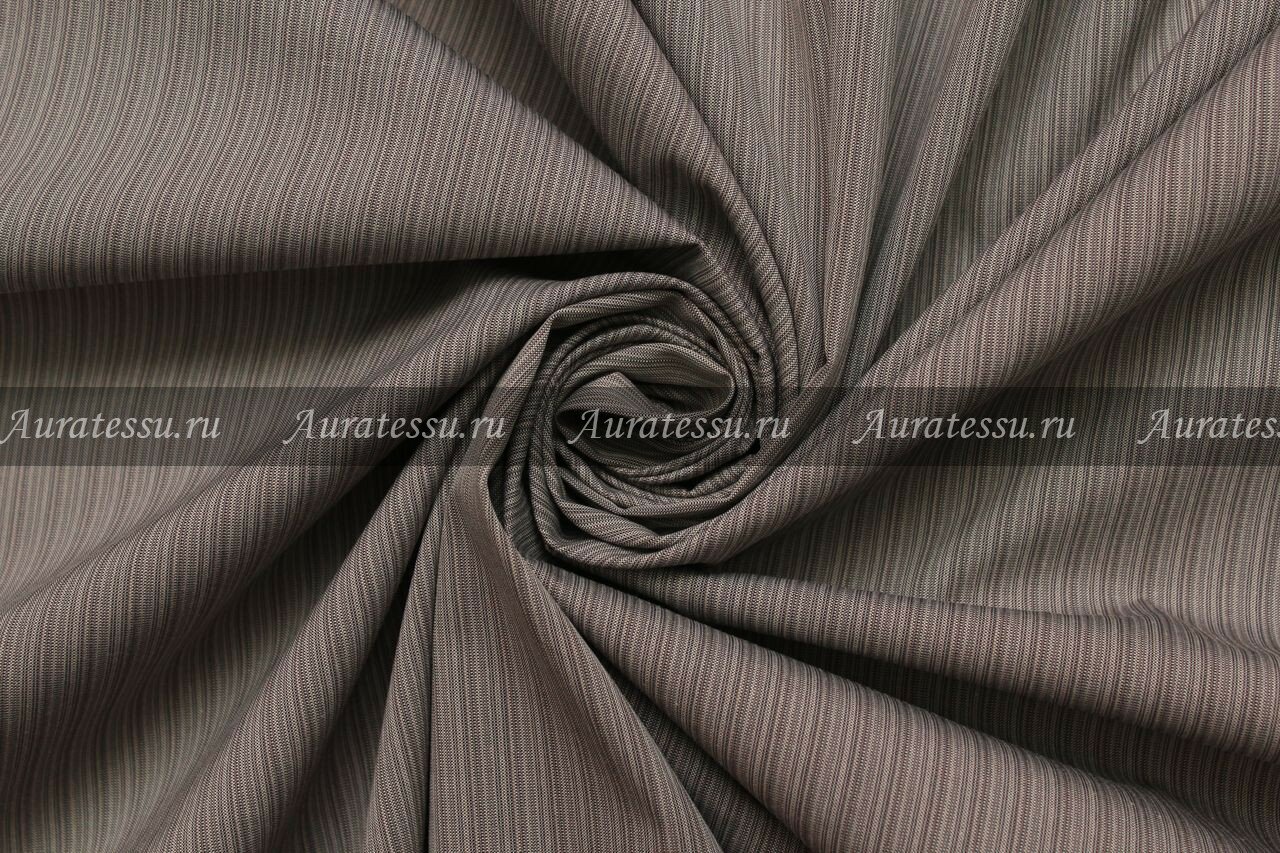 Ткань Хлопок костюмный Marlane бежево-серый в полоску, ш150см, 0,5 м