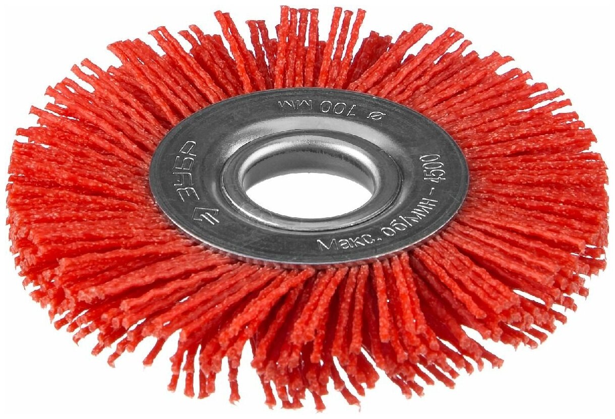 Щетка дисковая ЗУБР 100 мм для дрели полимерно-абразивная проволока 1 2 мм Al2O3 4500 об мин
