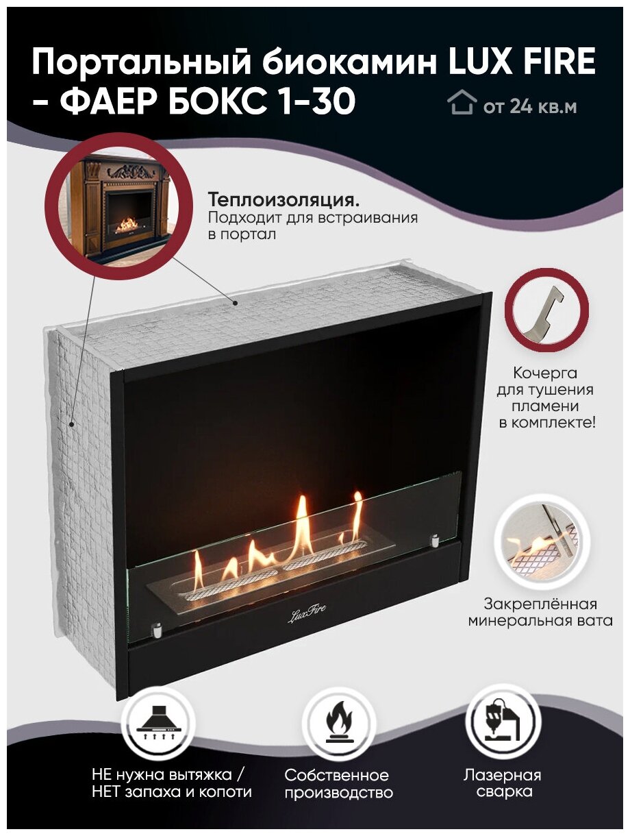 Биокамин портальный Lux Fire "Фаер Бокс 1-30"