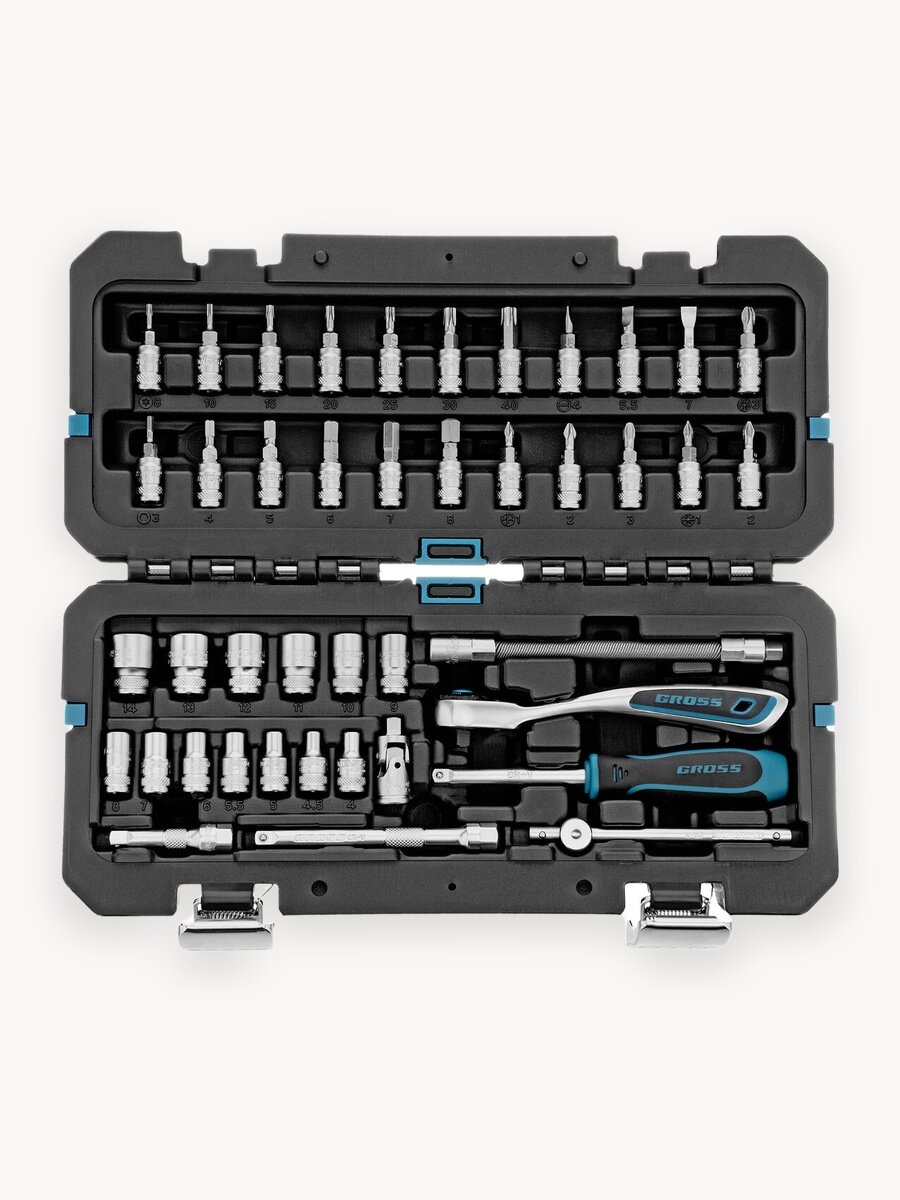 Набор инструментов Gross 1/4", CrV, 120 зубьев, 42 предмета 14146