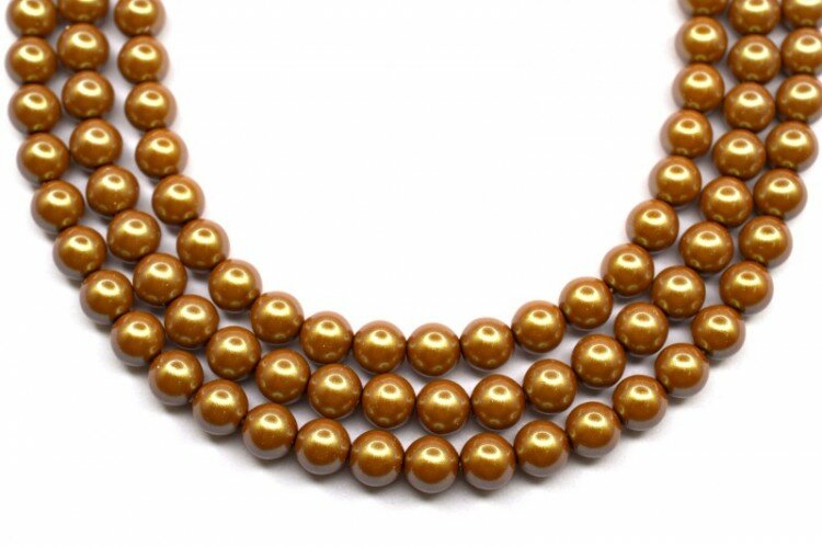 Жемчуг Preciosa, цвет 30024 коричневый радужный, 6мм, 10шт