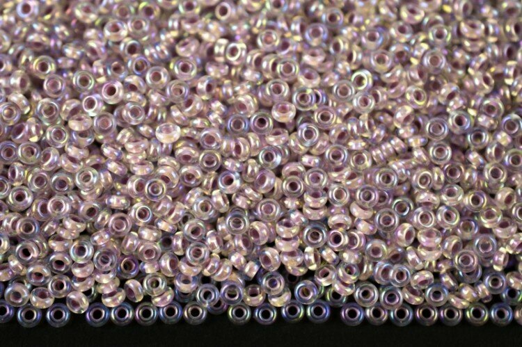 Бисер японский TOHO Demi Round 11/0 #0786 хрусталь/лаванда радужный, окрашенный изнутри, 5 грамм