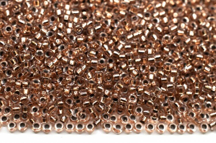 Бисер японский MIYUKI круглый 15/0 #0197 хрусталь, медная линия внутри, 10 грамм