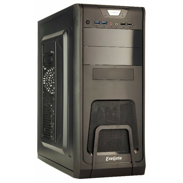 Компьютерный корпус ExeGate EX278393RUS Miditower ExeGate CP-603 Black, ATX, (CP500W, 80мм), 2хUSB+2хUSB 3.0, Audio