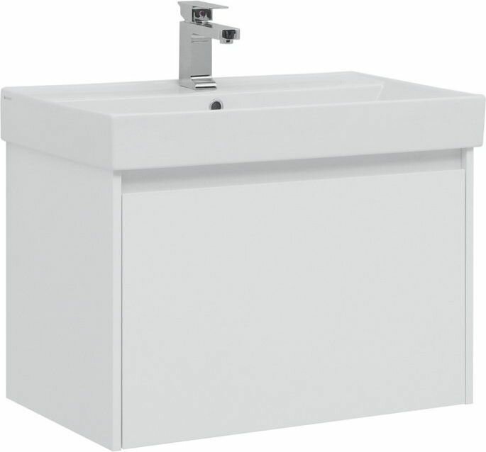 Тумба с раковиной AQUANET Nova Lite 75 (1 ящик) Белый Размеры: Высота 565мм Глубина 460мм Ширина 757мм