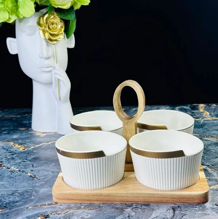 Набор из 4 салатников 10см на подставке эллада Фарфор 133-281 118-133-281