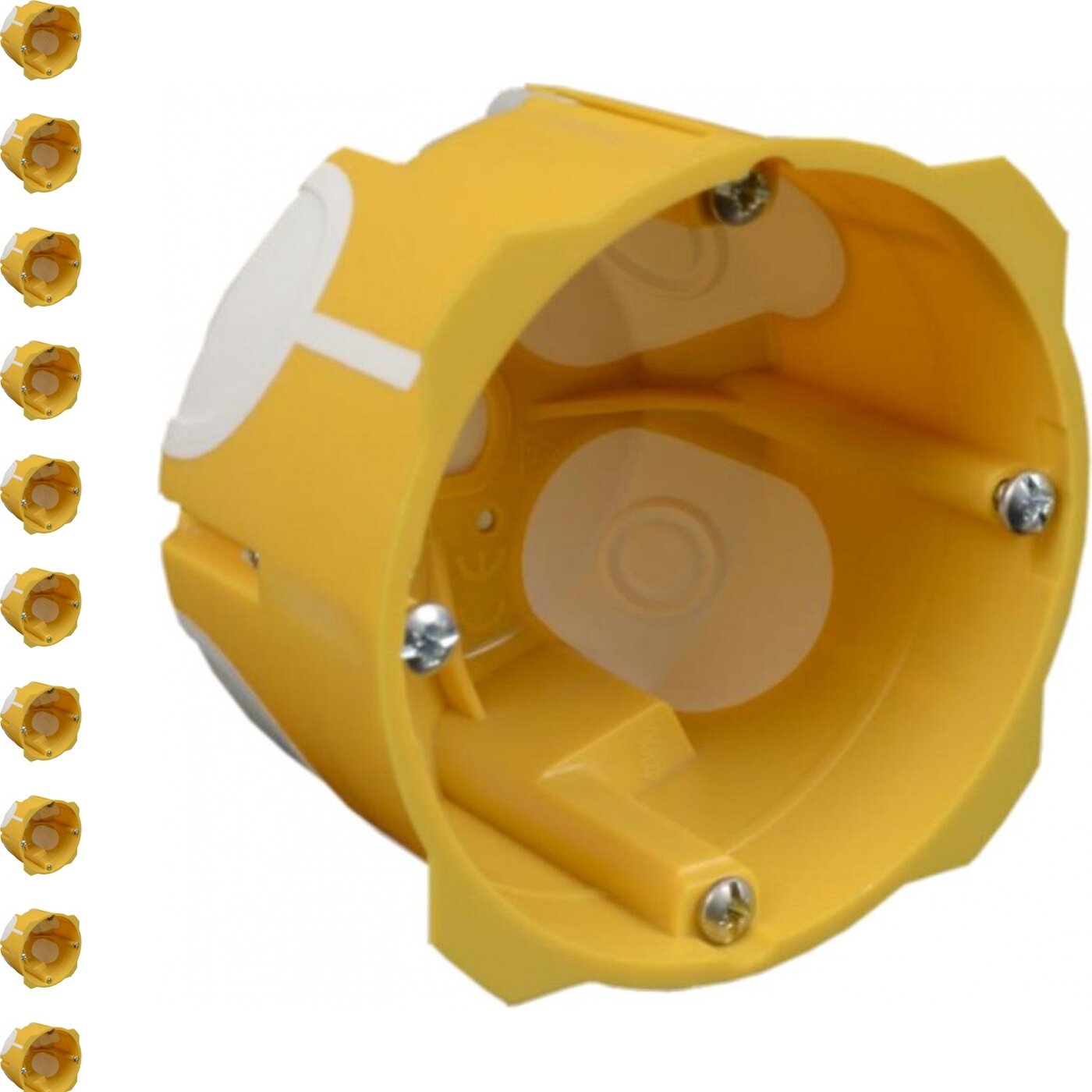 Коробка установочная Kopos 78x50 круглая для монтажа в полые стены IP30 желтая (комплект из 10 шт.)