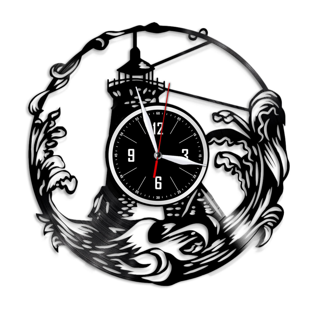 Маяк - настенные часы из виниловой пластинки