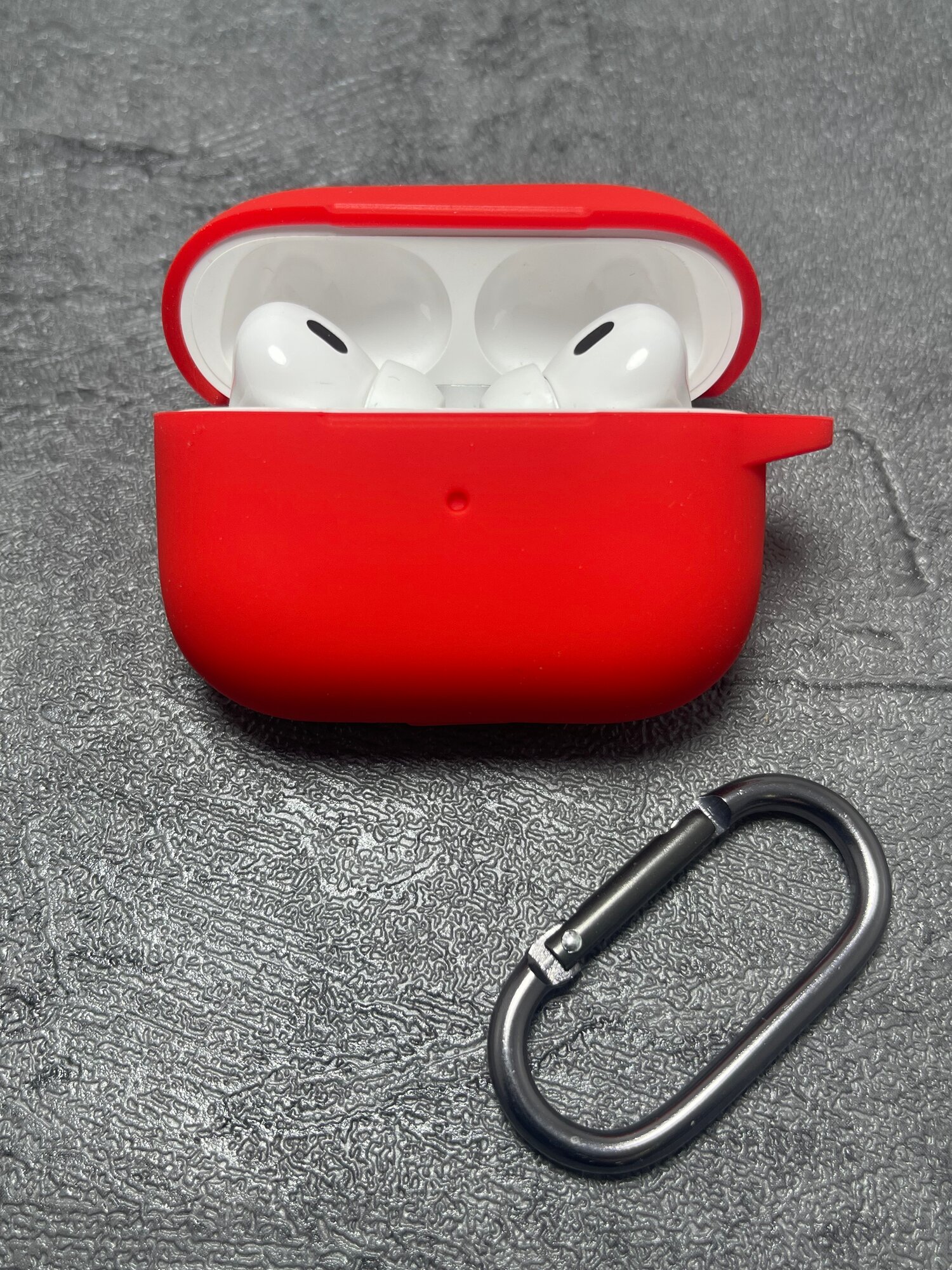 Ультратонкий чехол для Apple AirPods Pro 2 , силиконовый кейс с карабином для беспроводных наушников Эпл Аирподс Про 2 из гибкого силикона