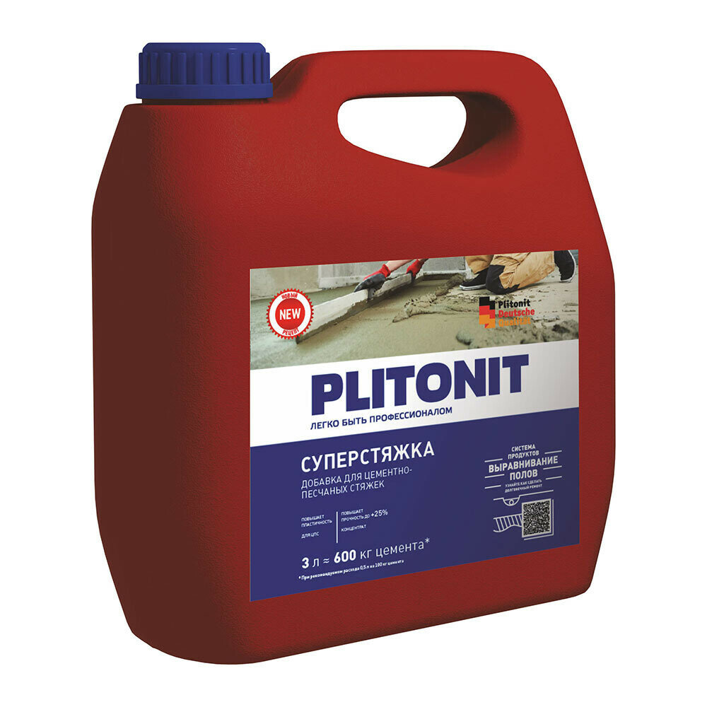 Добавка пластификатор для растворов Plitonit СуперСтяжка 3 л Plitonit Н003330