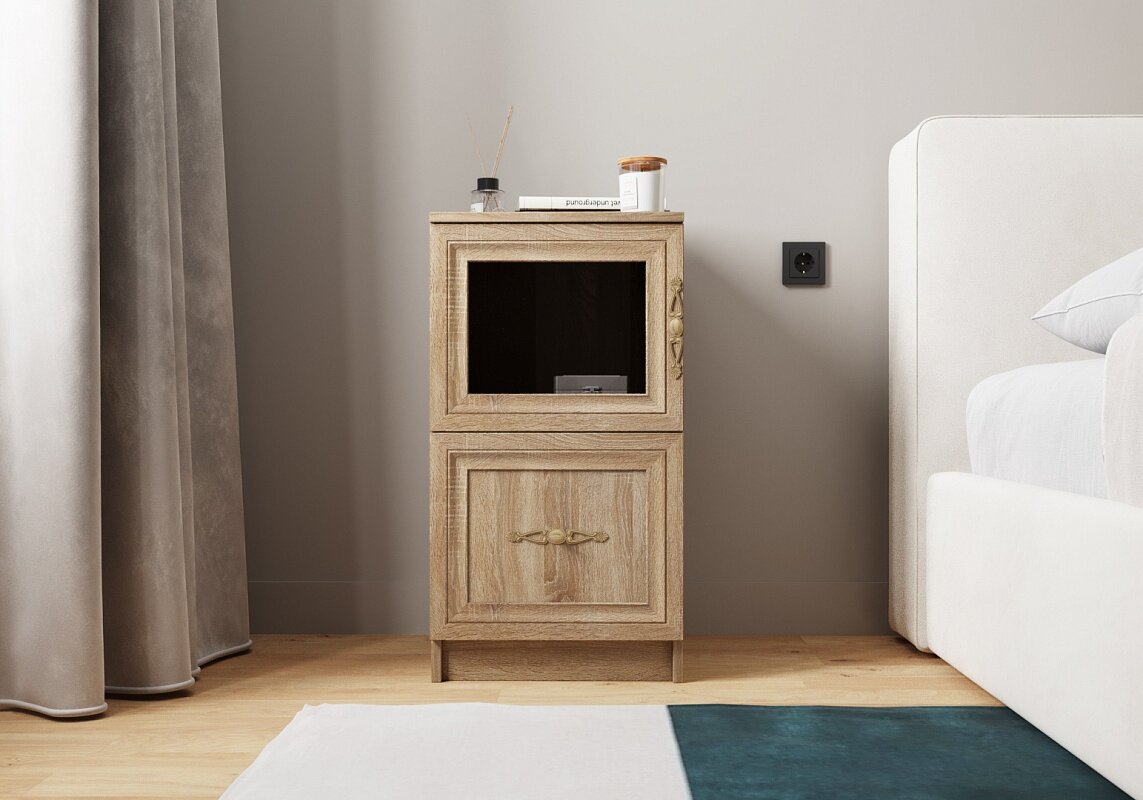 Тумба МебельЛэнд24 Карлос - 011 Дуб Сонома 40x45x75 дуб светлый напольная