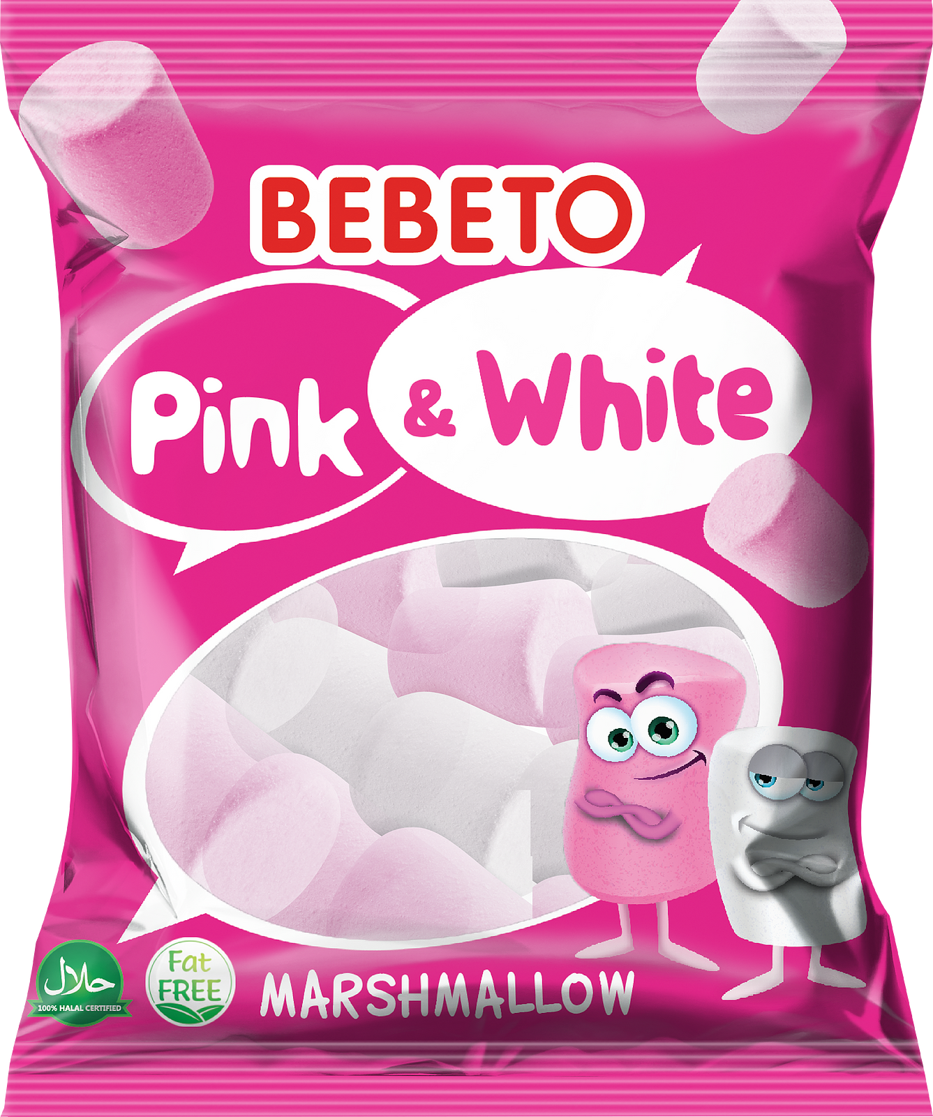 Суфле-маршмеллоу Bebeto Pink&White вкус ванили и клубники 135г Турция