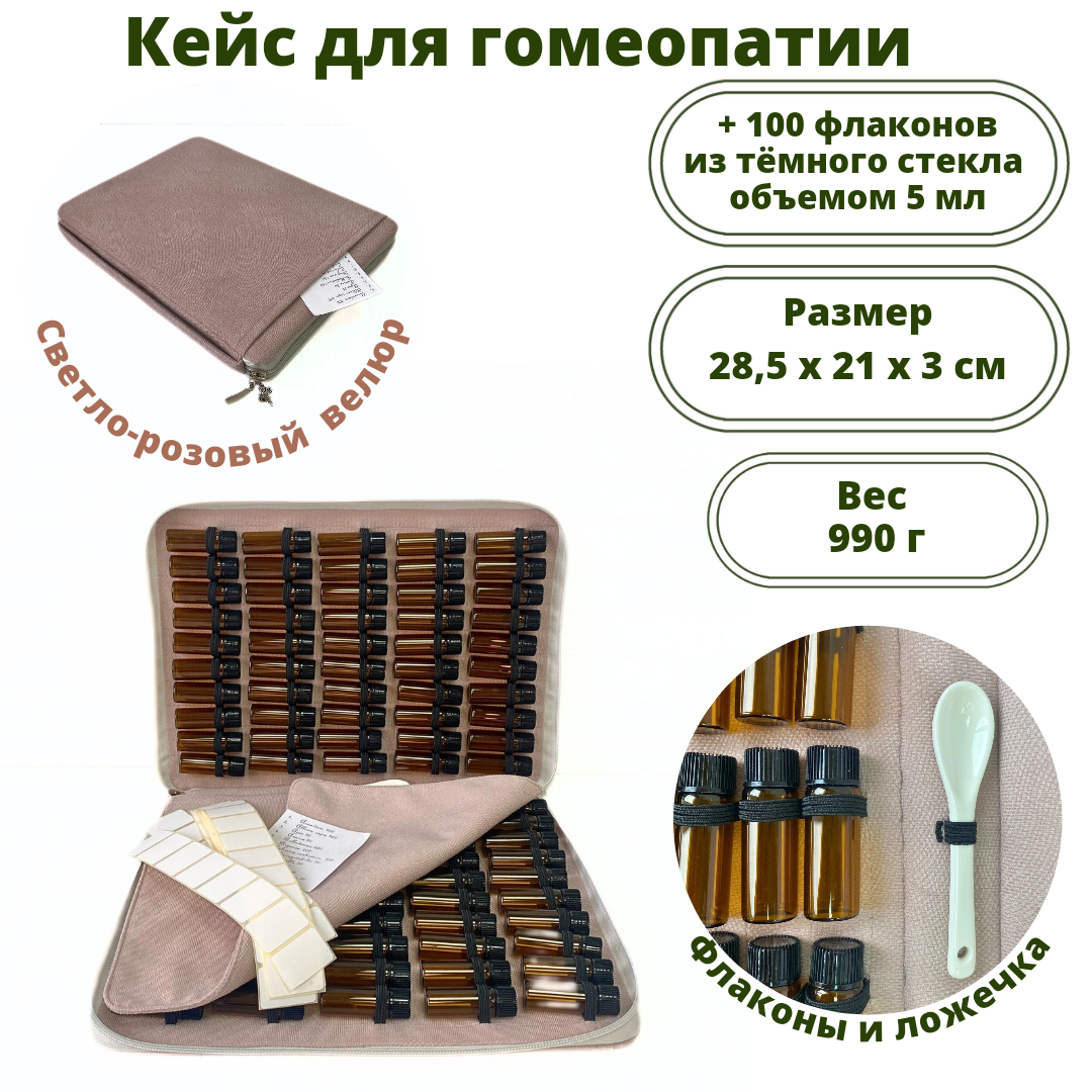 Гомеопатическая аптечка для хранения и транспортировки гомеопатических препаратов на 100 флаконов объемом 5 мл