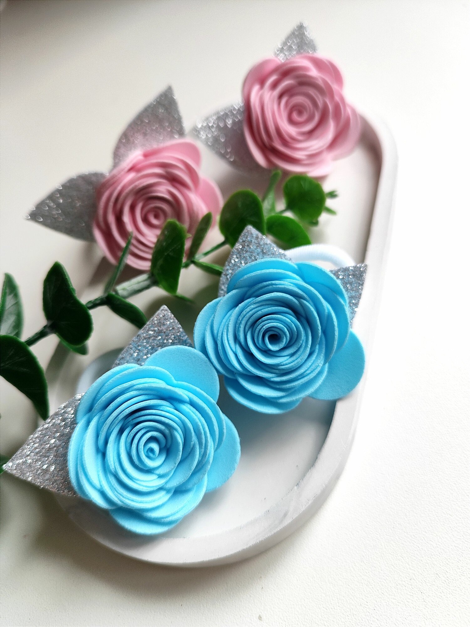 Резинки Для Волос Для Девочки Розочки На Резинках Цветочки Из Фоамирана