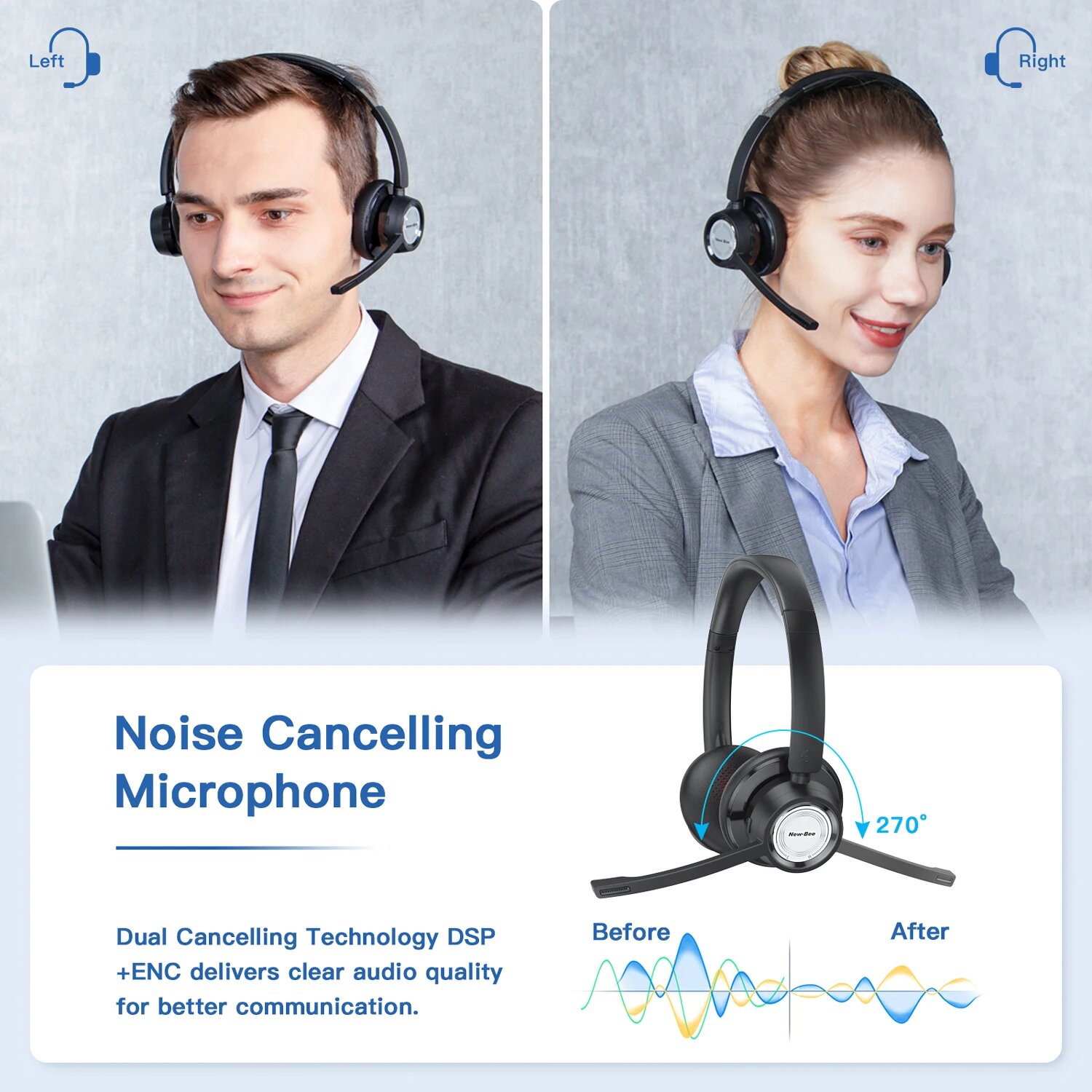 Headset Bee H362 USB Wired, черный — фото 1
