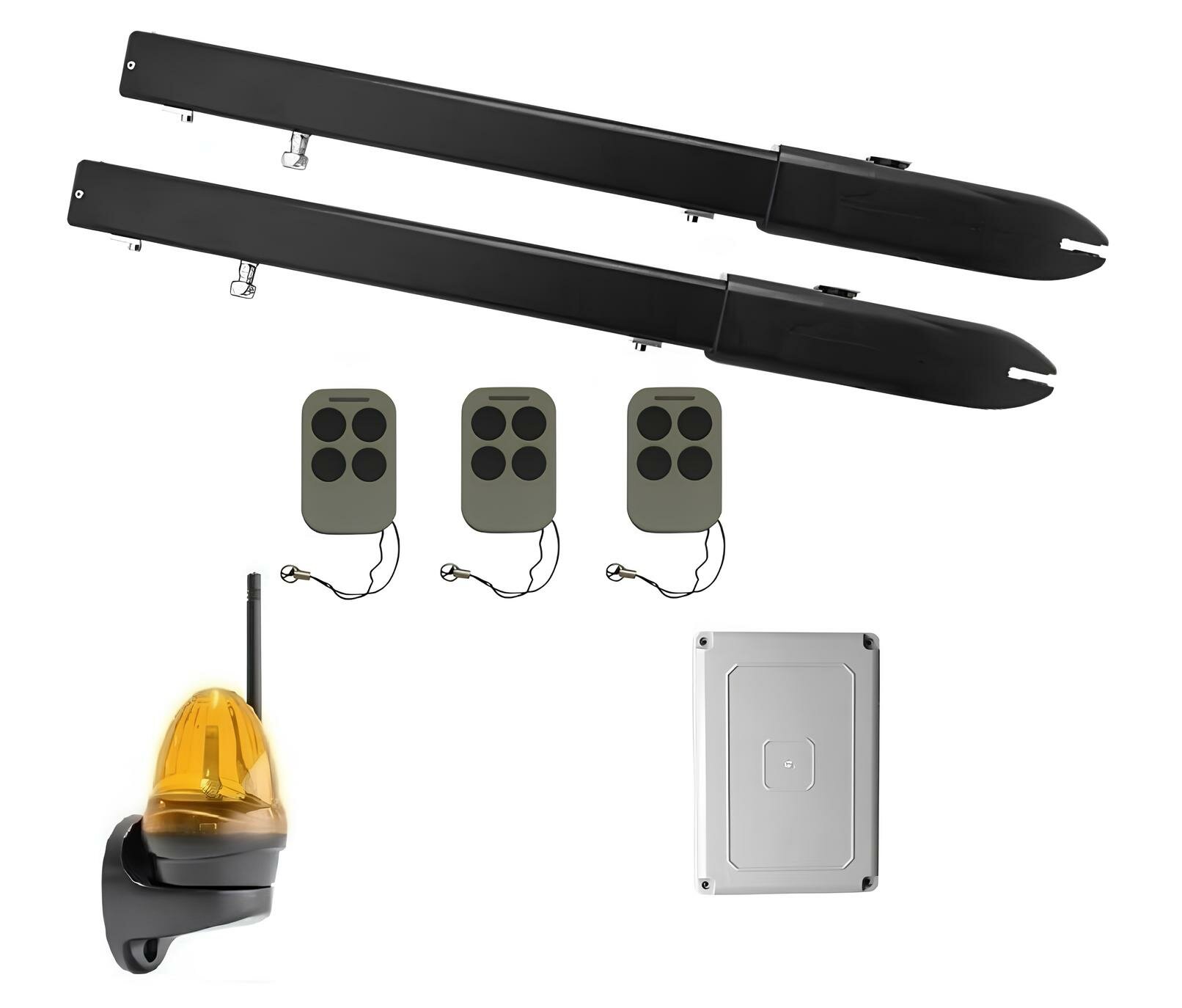 Автоматика для распашных ворот KSW-3000 L-T3, комплект: 2 привода, блок управления, 3 пульта, лампа