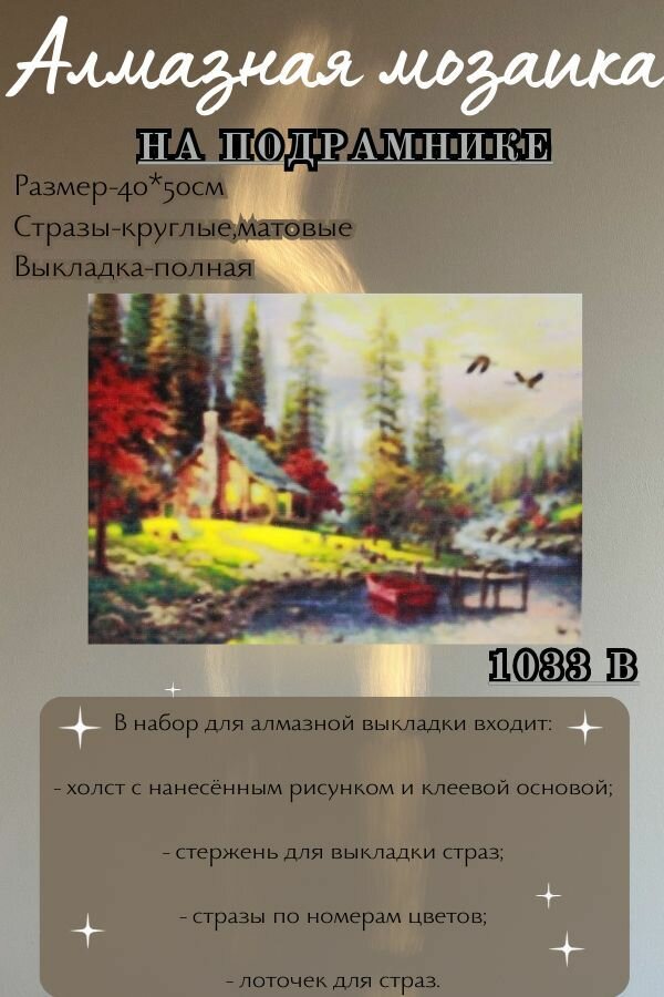 1033B Набор-картина со стразами на подрамнике