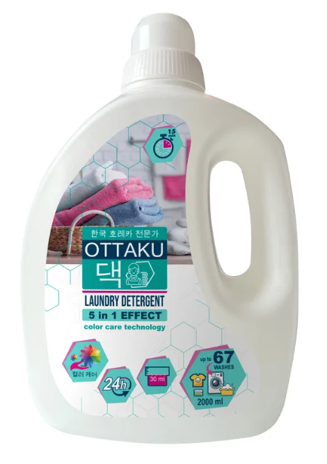 Концентрированный гель для стирки Ottaku 5in1 Color Care Effect, для цветного белья, с технологией защиты цвета, 2 л.
