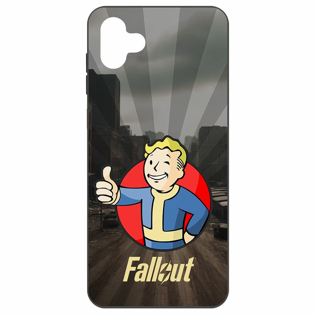 Чехол-накладка Krutoff Soft Case Фоллаут (Fallout) - Волт-бой для Samsung Galaxy M04 (M045) черный