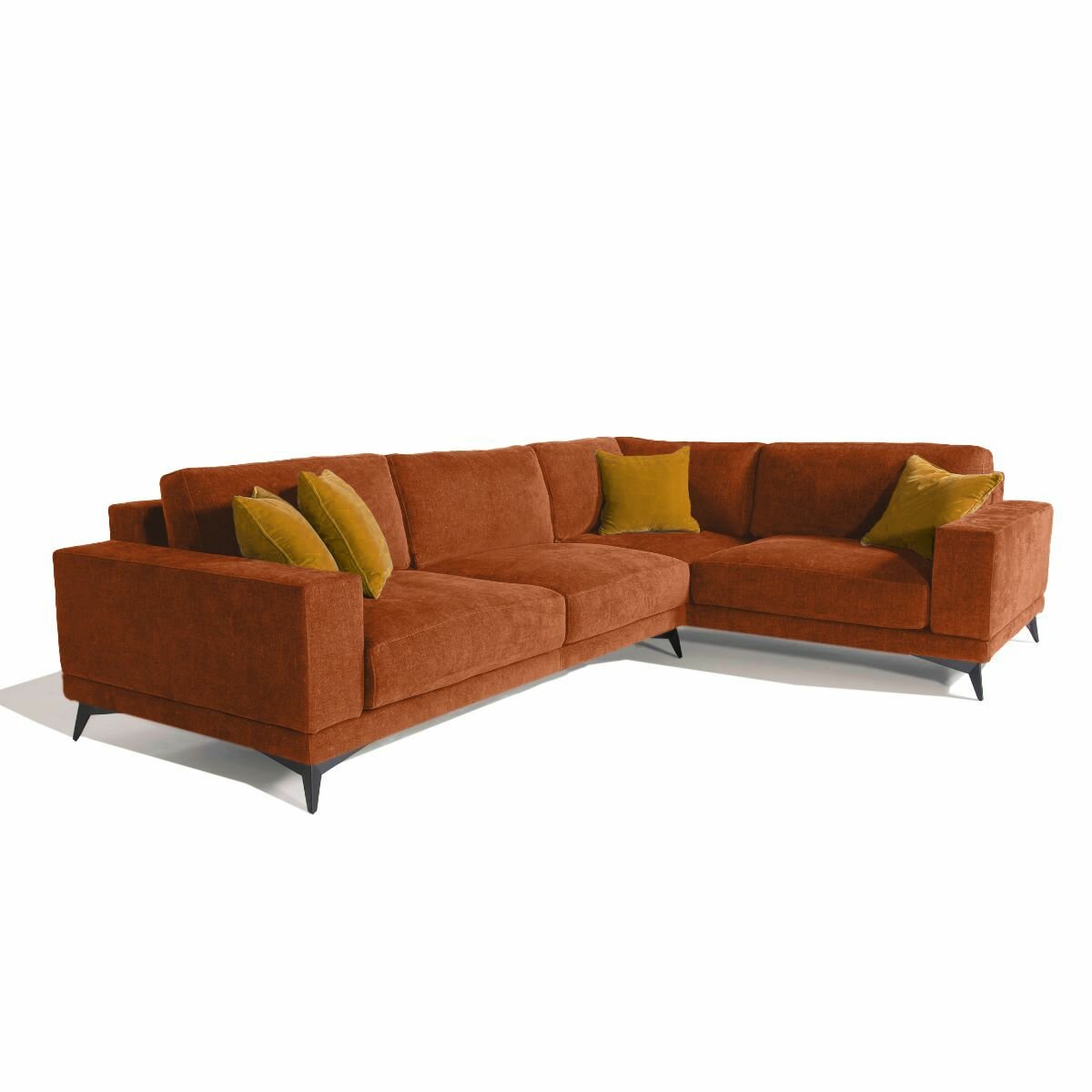 Диван Бергамо угловой правый в премиальном велюре 225х315/12