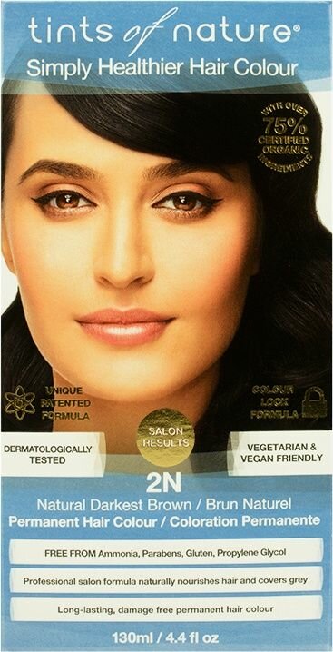 Tints of Nature Стойкая гель-краска для волос без аммиака, органическая, оттенок 2N Натуральный брюнет