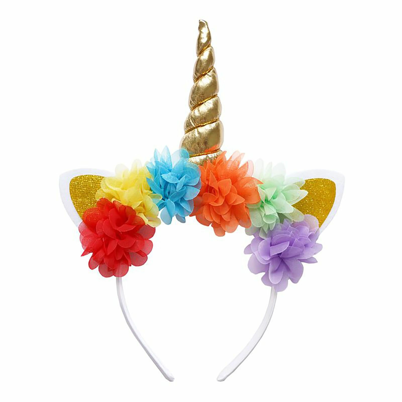 Карнавальный ободок "Единорог" с цветами / 20*27 см / 1 шт. / Веселуха