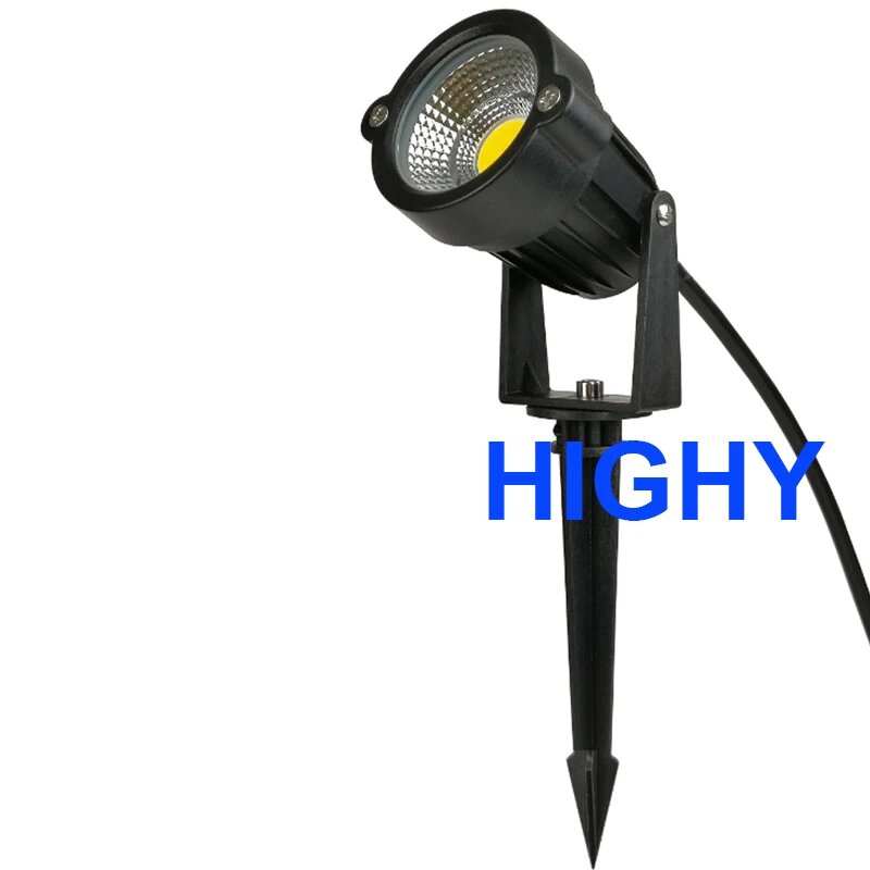 HIGHY Садовый прожектор LED 3Вт/5Вт белый/теплый белый Black shell Spikes, 5W DC12V yellow