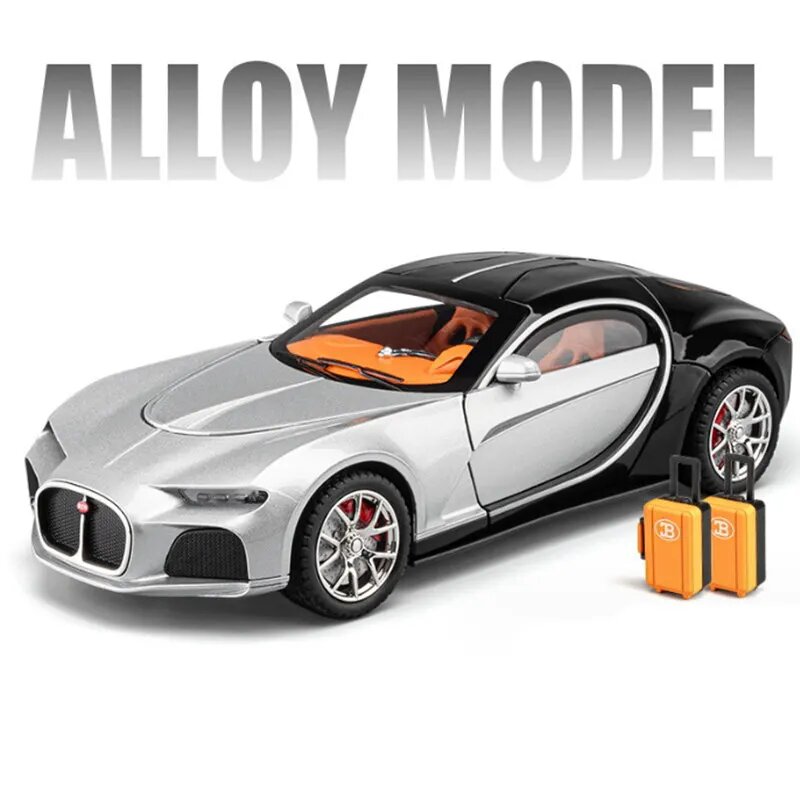 Модель Bugatti Atlantic, 1:24, черный с серебристым