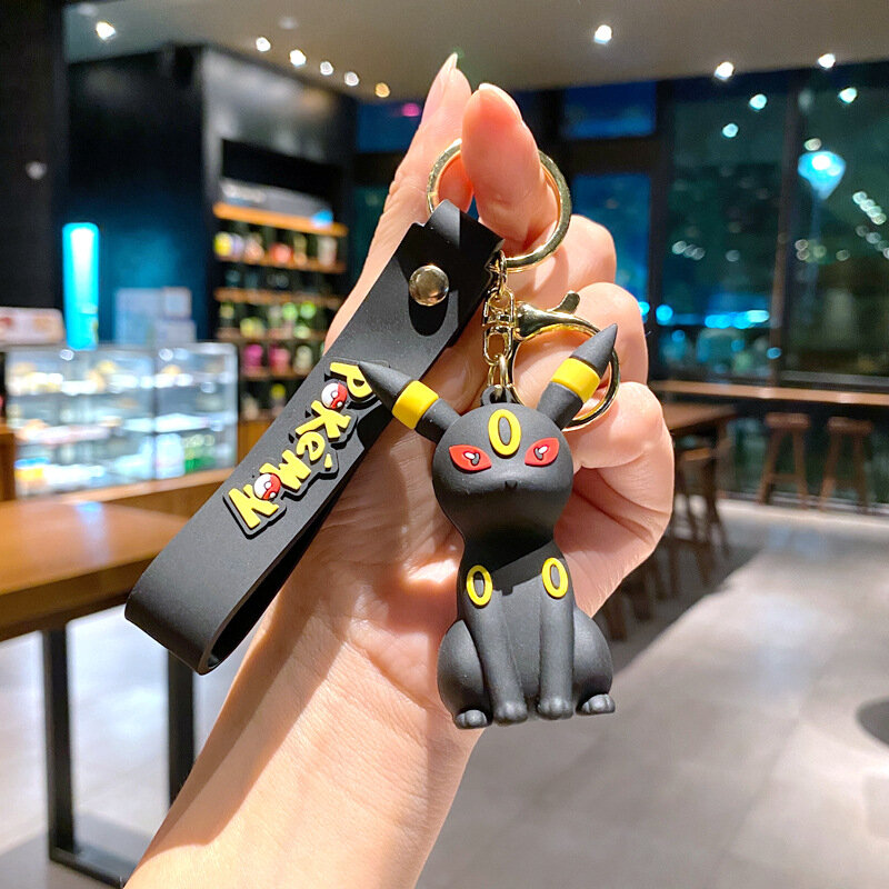 Брелоки с Пикачу, покемонами и семейством Иви, плюшевые игрушки, милые брелоки для рюкзаков, автомобильные брелоки