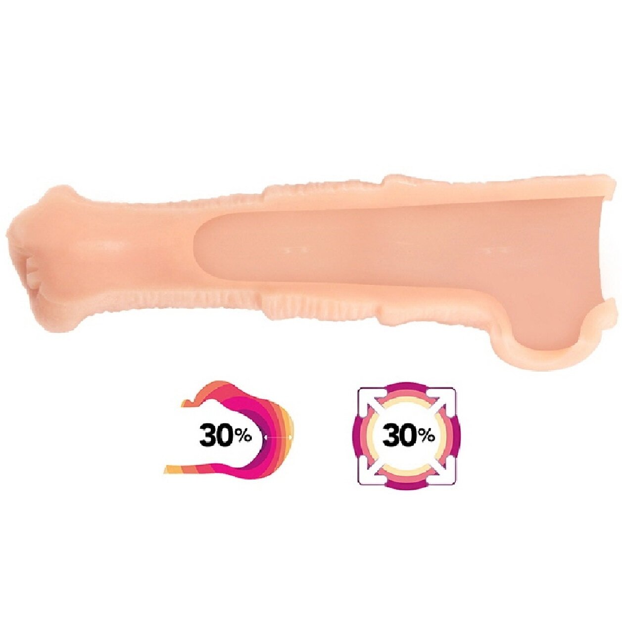 Насадка "Cock Sleeve", телесная, TPE, с отверстием для мошонки