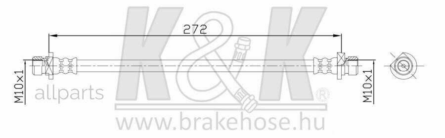 K&K FT5161 Шланг тормозной HONDA Jazz (GD) 1.2 1.4 03.02-