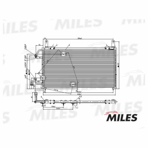 Радиатор кондиционера MILES ACCB005 для Daewoo Espero, Nexia