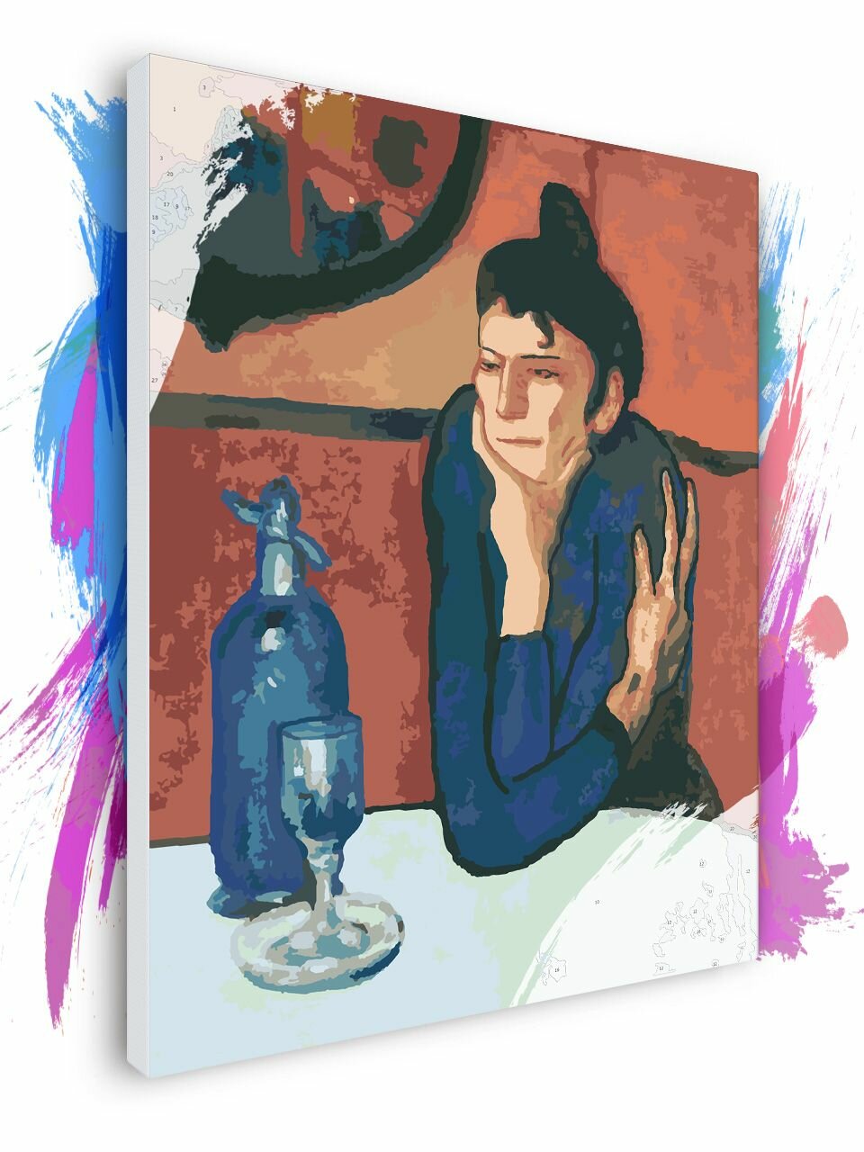 Картина по номерам на холсте Пабло Пикассо Любительница абсента, 80 х 100 см