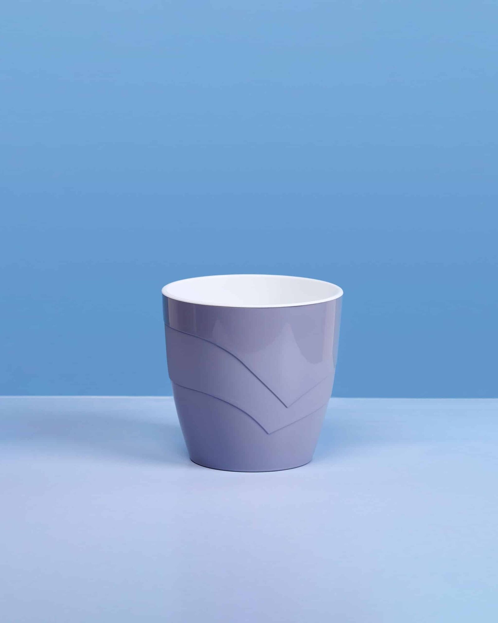 Кашпо для цветов Plast avenue / Пласт Авеню Грация со вставкой, пластиковое серый шелк, диаметр 13см объем 1.2л