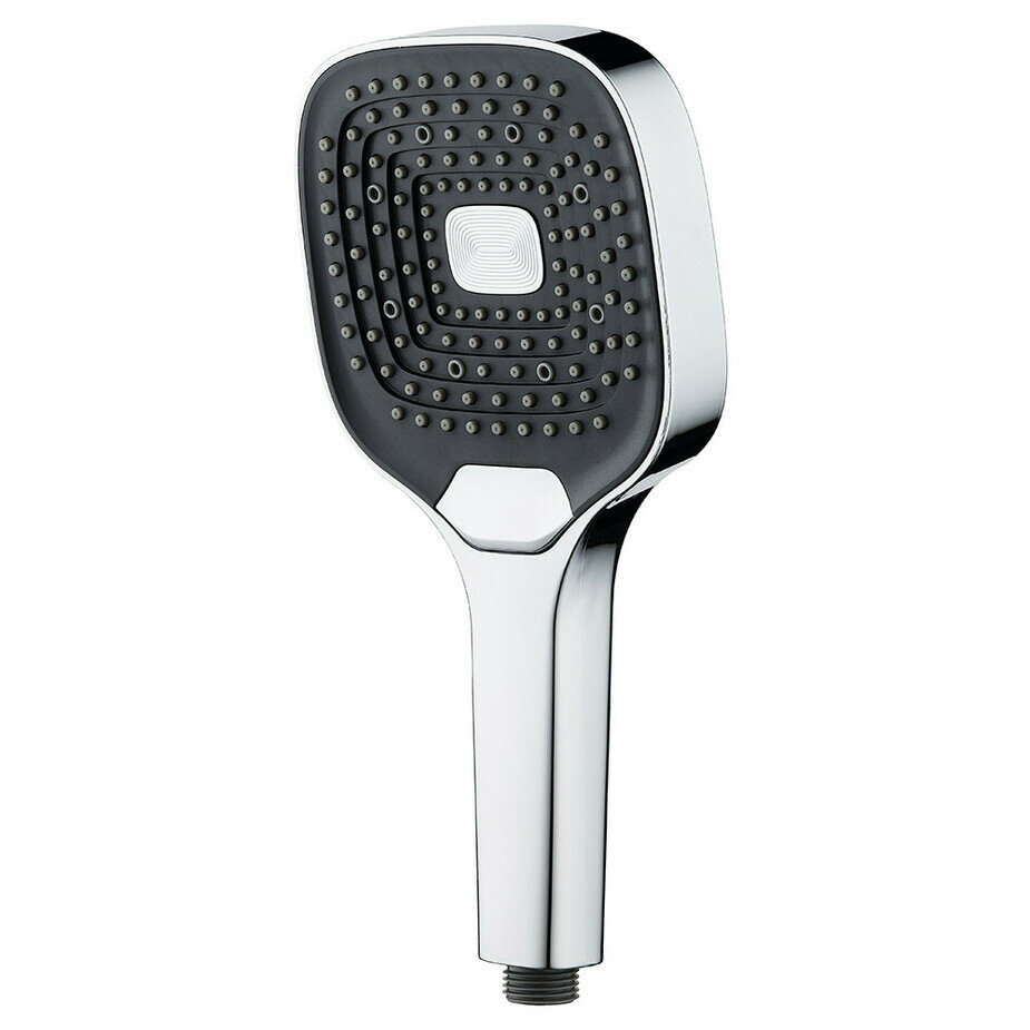 Лейка для душа 120х120 мм 3 режима без шланга пластик хром/черная