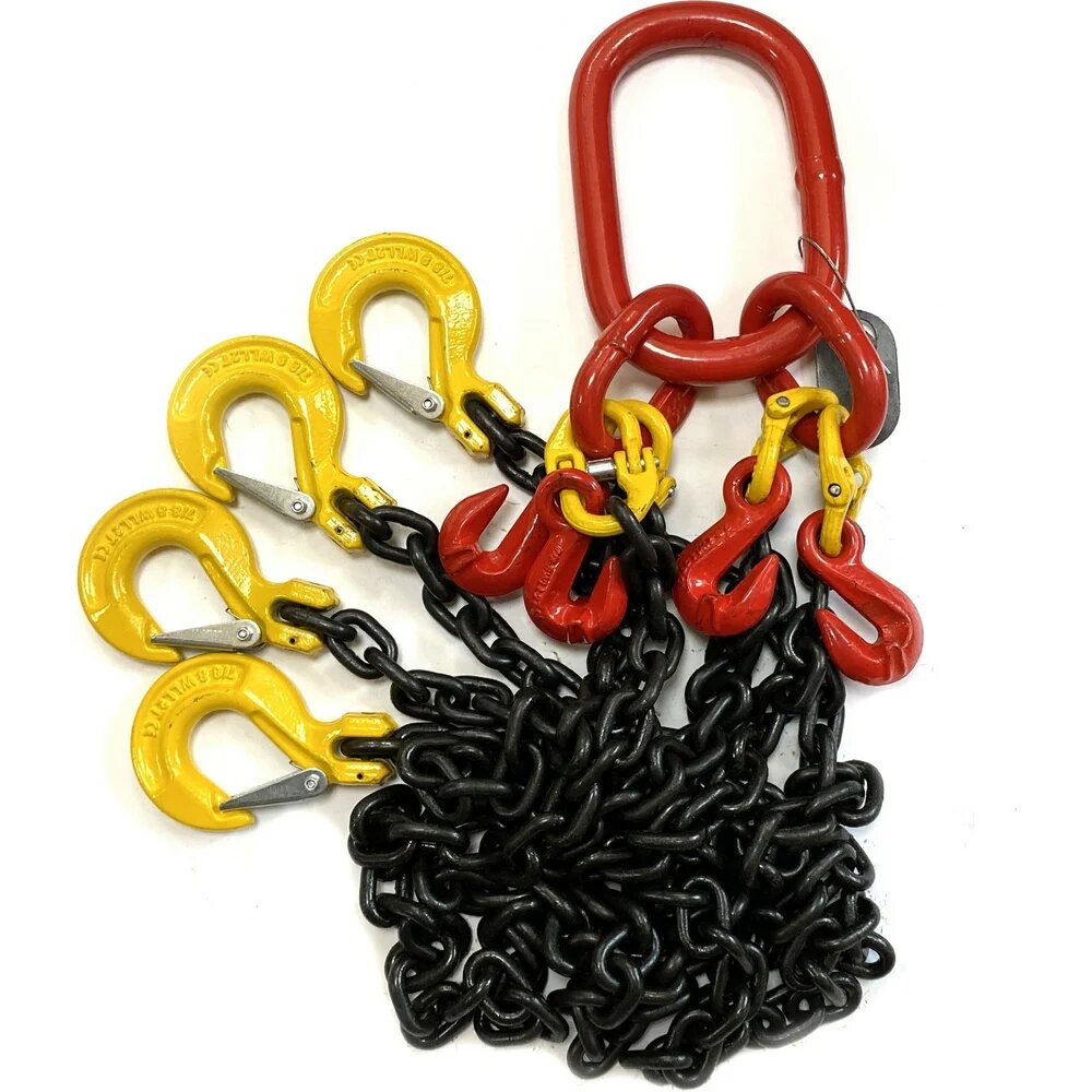 Цепной четырехветвевой строп ТамбовТехСнаб 4СЦ, 4.25 т, 3 м, с укорачивающими крюками 7930124365446, для навешивания