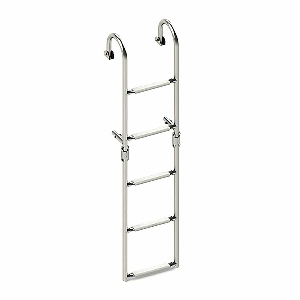 Трап складной с горизонтальным креплением, 5 белых ступени (ширина 270 мм.) (10269437)