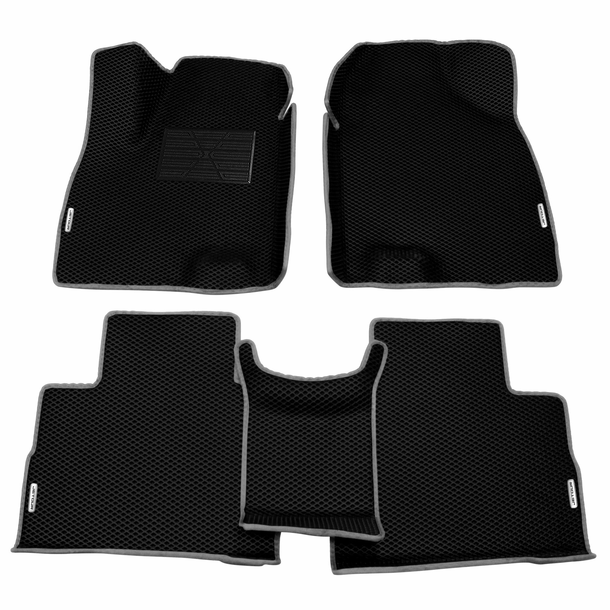 Автомобильные коврики ЭВА (EVA) для Jetour Dashing / Джетур Дашинг с 3D бортами 2022 - н. в. + подпятник + 4 логотипа