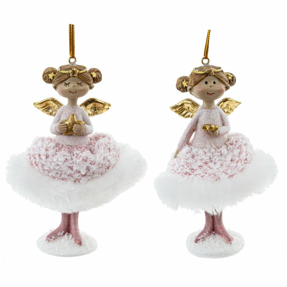 Фигурка декоративная подвесная "Ангел" (цена за один вид), L7 W7 H10,5 см, 2в.
