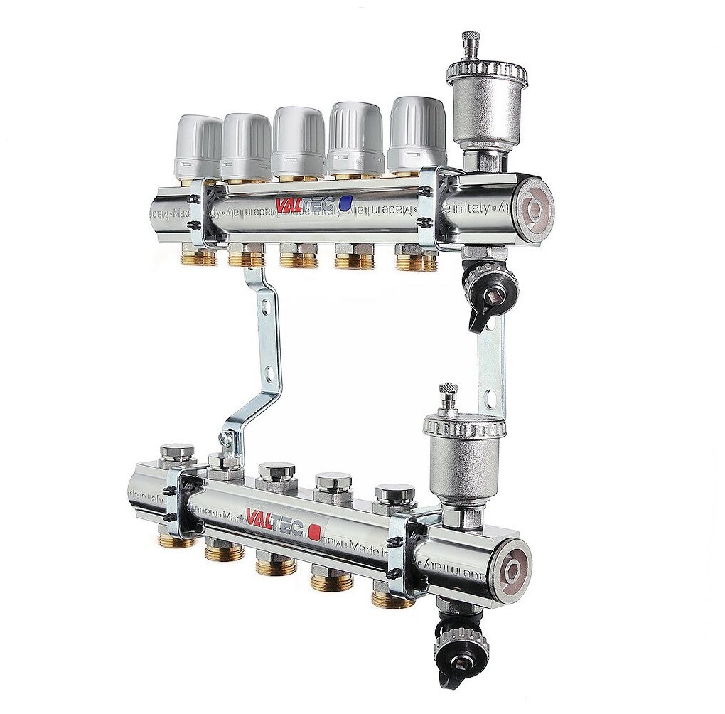 Коллекторная группа VALTEC VTc.594 без расходомеров из латуни на 11 вых.