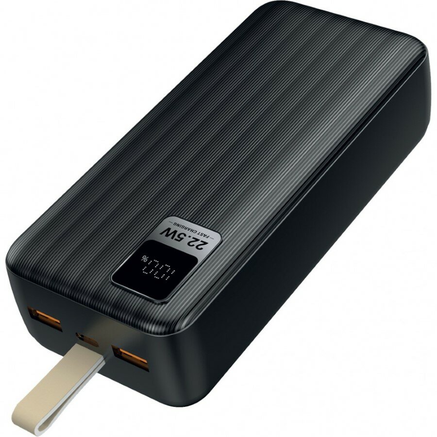 Внешний аккумулятор 40000mAh Perfeo Powerbank WATERFALL, LED дисплей/PD + QC 3.0/Type-C/2 USB/Выход: 5A, max 22.5W черны