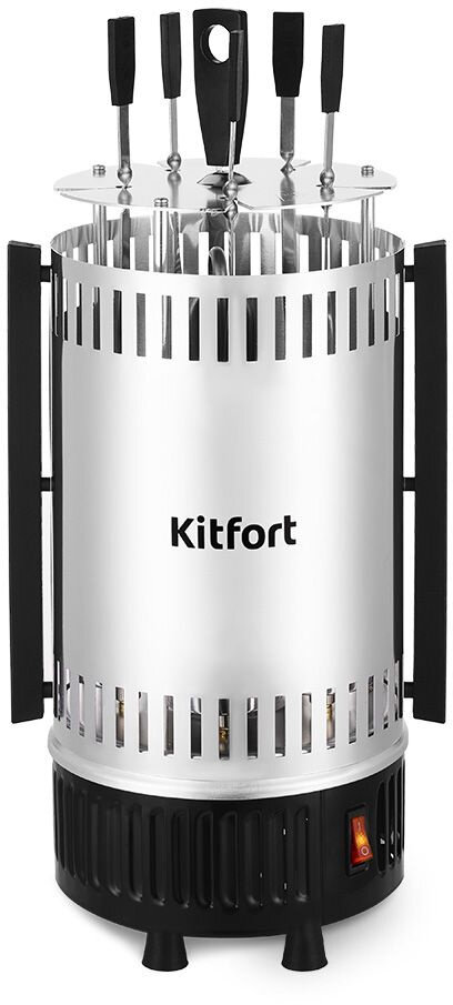Шашлычница электрическая Kitfort КТ-1406 стальной/черный