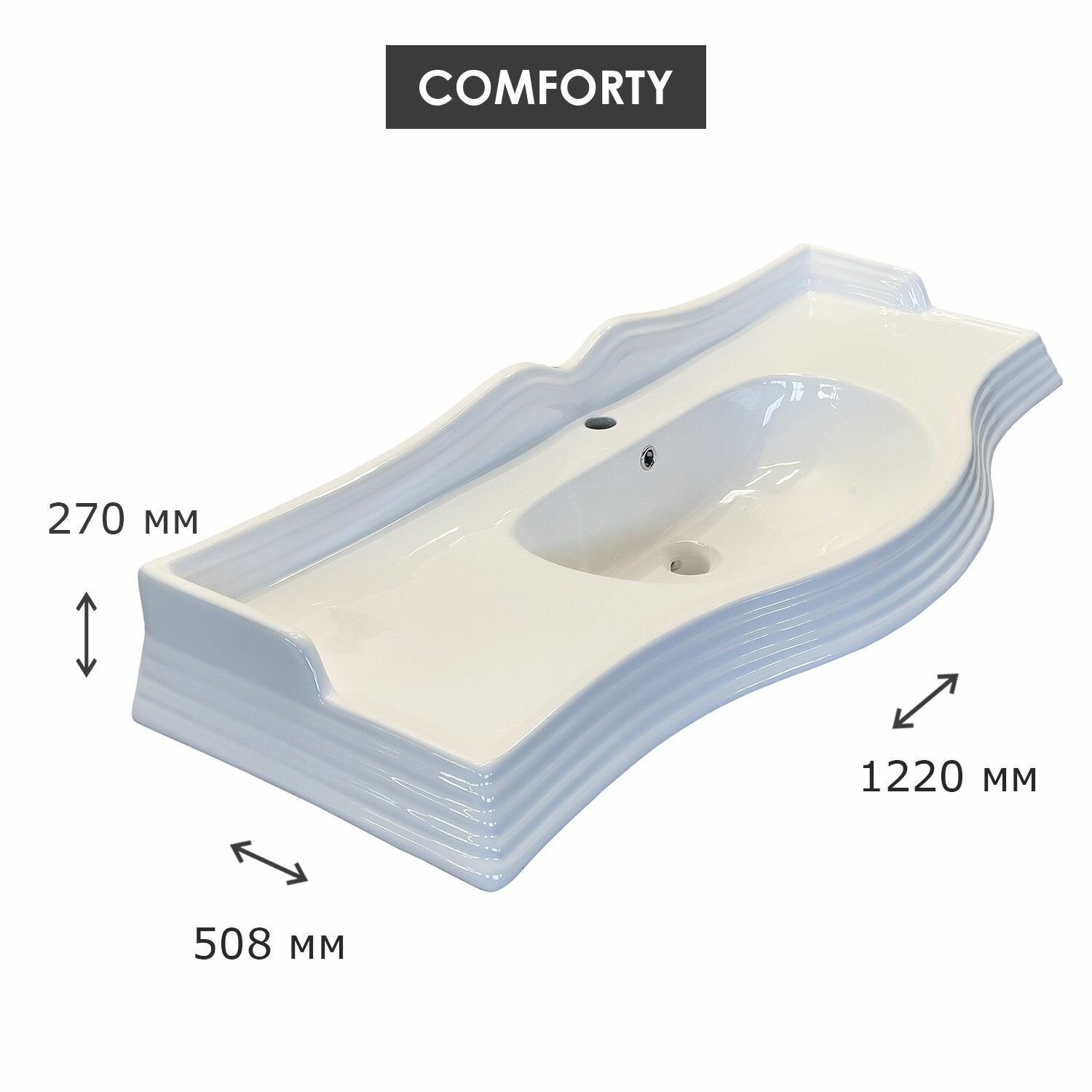 Раковина ретро мебельная 120 см Comforty 1203 в классическом стиле