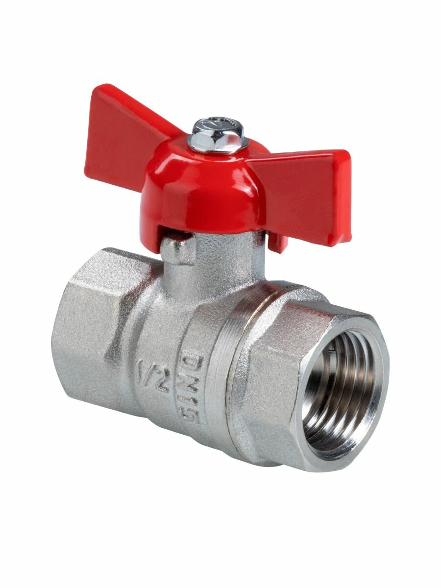 Кран шаровый 1/2"ВВ VALTEC Стандарт ГОСТ рукоятка бабочка, VT.122. N.04