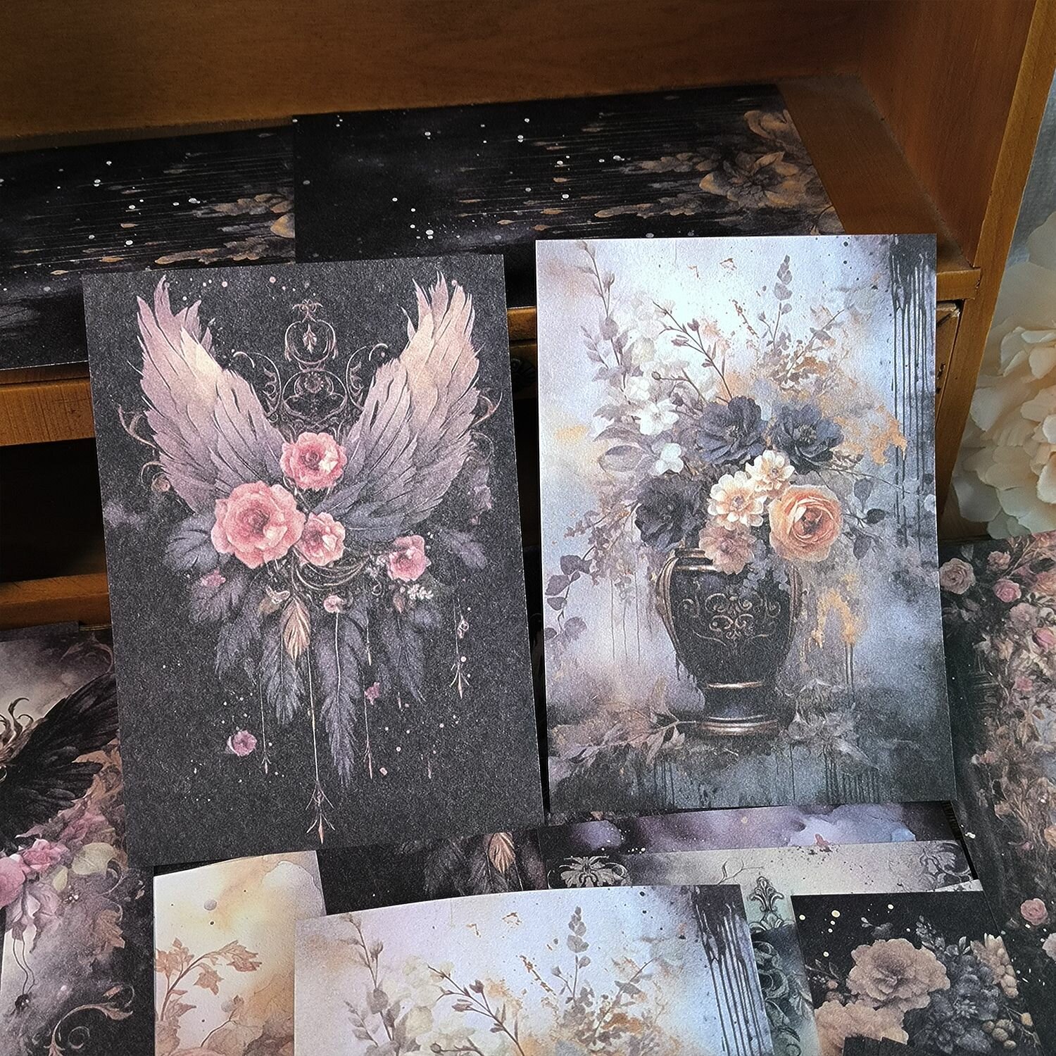 Бумага для скрапбукинга Mr.paper, набор 50 листов в стиле ретро корт с цветочными и животными мотивами, для декора блокнотов, открыток и интерьерных композиций